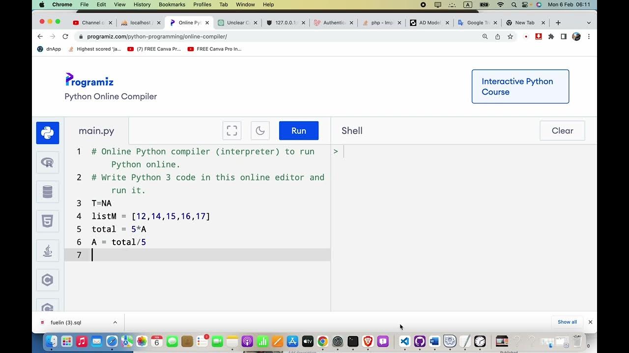 Create a Python program to calculate the MEAN of a given list of numbers - YouTube