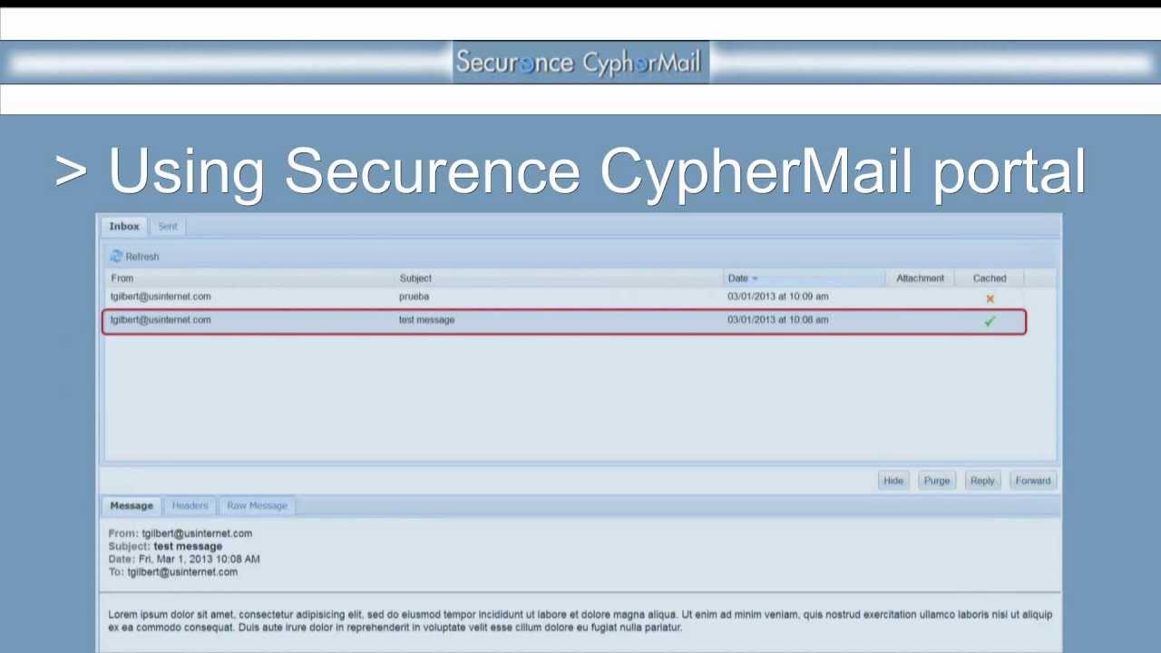Using Securence CypherMail - YouTube