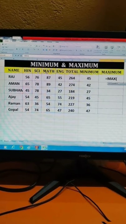 Minimum & maximum formula in Excel 🔥 Advance Excel Tutorial #rsrokiya #excel #shorts # ...