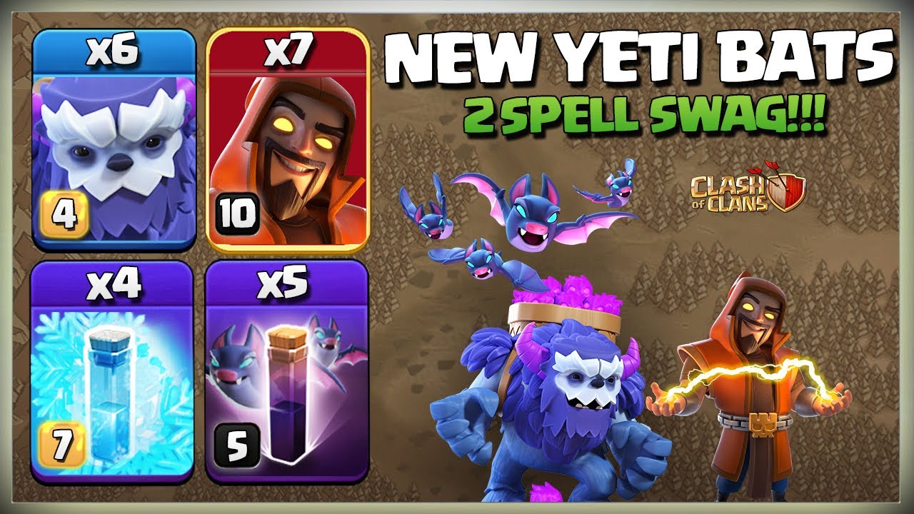 2 Spell Swag New Th14 Yeti Bat Attack Strategy Th14 Yeti Smash Attack