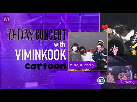 Jungkook, Jimin and Taehyung at D-Day concert/Viminkook Cartoon Drawing using Ibis paint/digital art