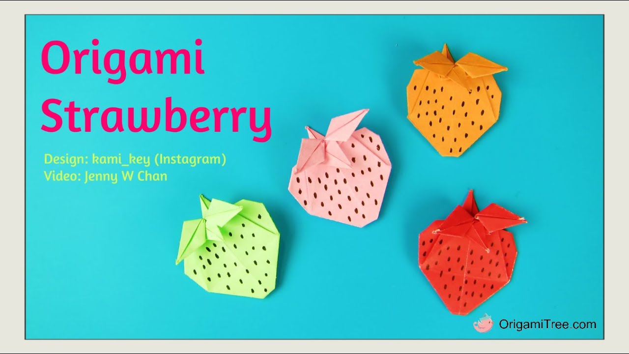 Paper Crafts - Origami Strawberry Tutorial - Origami Tutorial - Easy ...
