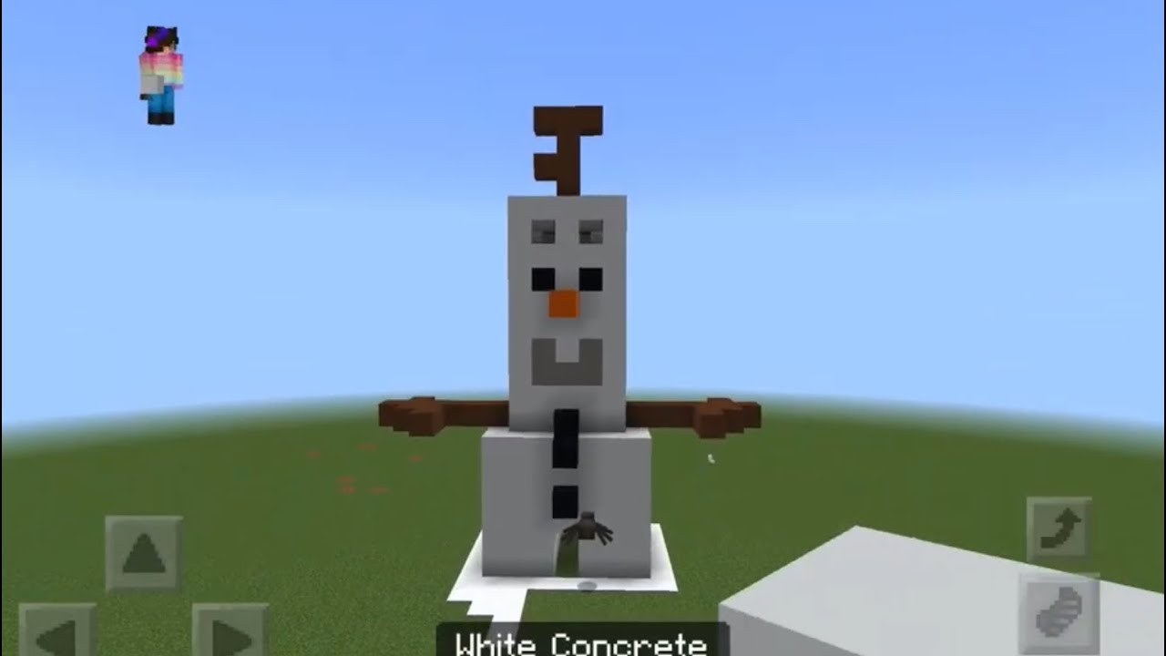 Building Olaf the snowman in Minecraft - YouTube