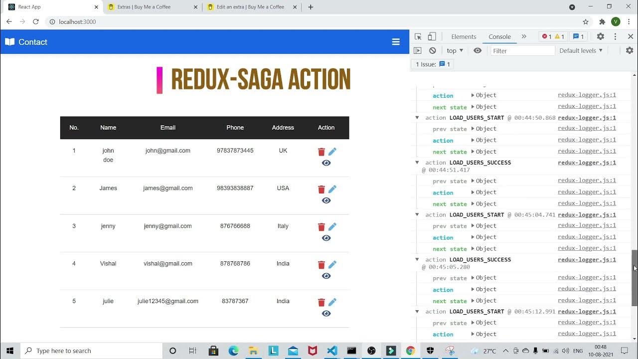 React Redux-Saga CRUD App using JSON-Server #shorts - YouTube