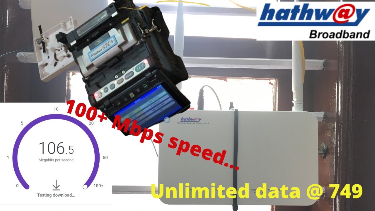 NEW HATHWAY BROADBAND CONNECTION INSTALLATION /SPEEDTEST/ 100Mbps/ FREE ...