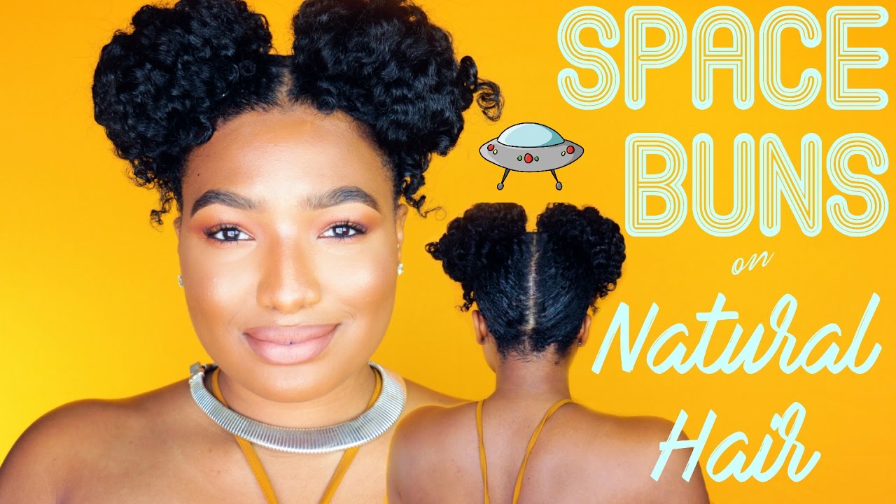 How I Style "SPACE BUNS" on My Natural Hair! Perfect for Summer! 🌞 # ...