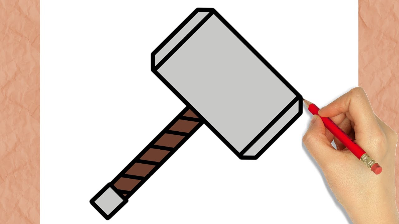 Cómo dibujar Mjolnir (Martillo de Thor) - YouTube