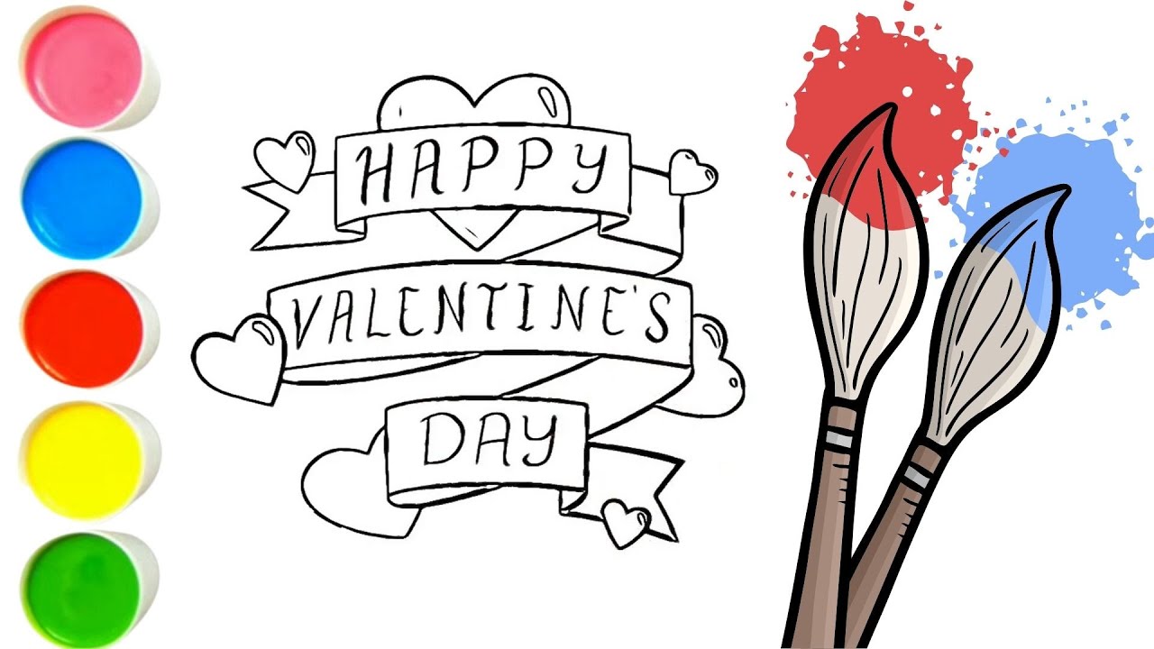 Valentine Drawing and Coloring | Easy Drawing and Coloring Step By Step ...