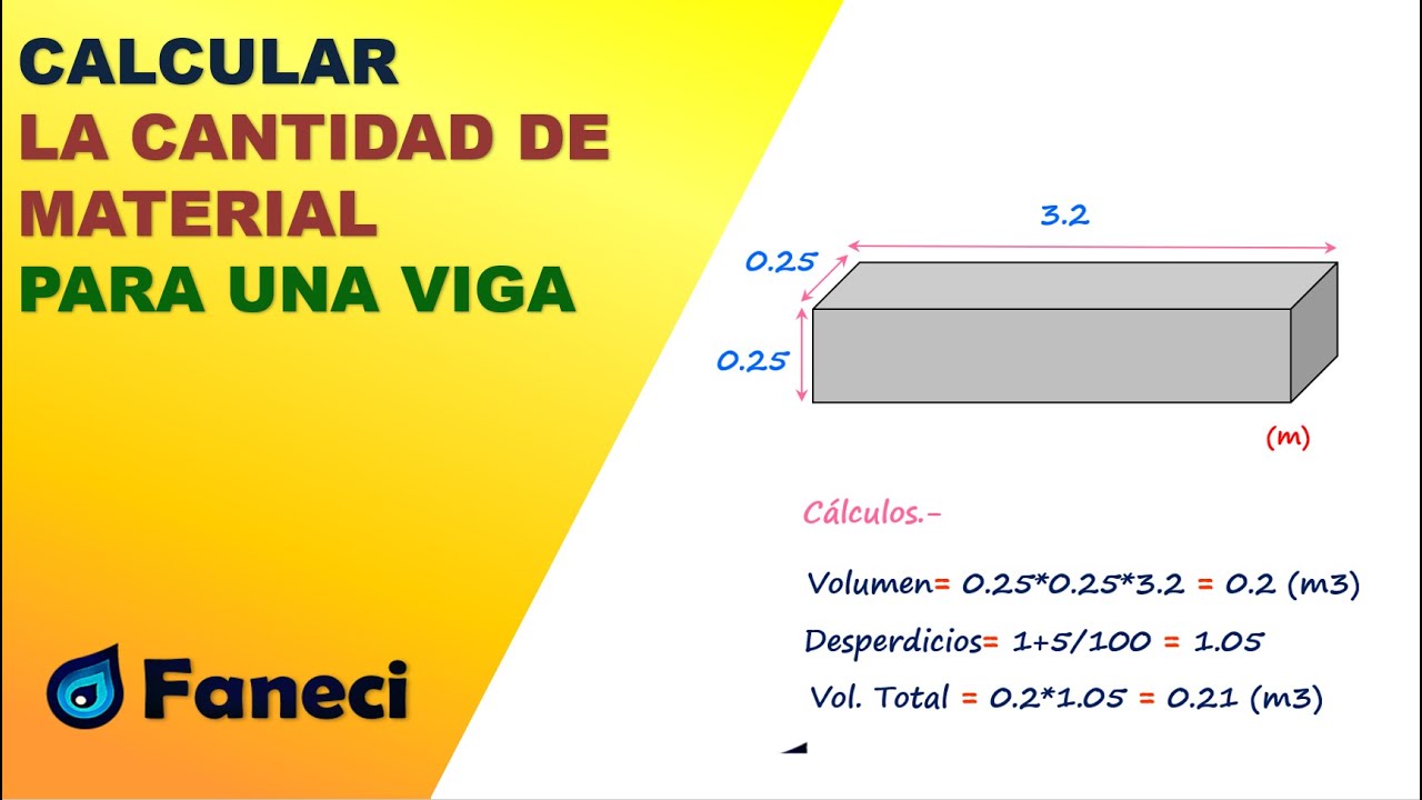 CALCULAR LA CANTIDAD DE MATERIAL PARA UNA VIGA - YouTube