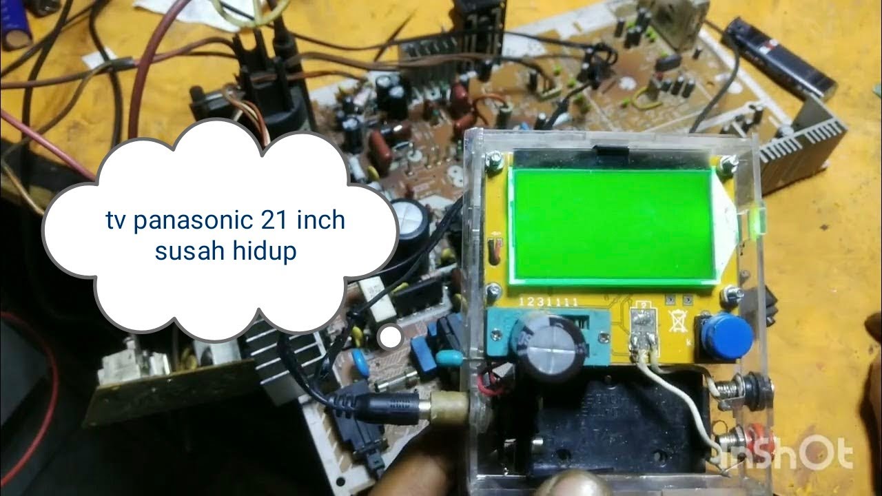 tv panasonic 21 inch susah hidup - YouTube