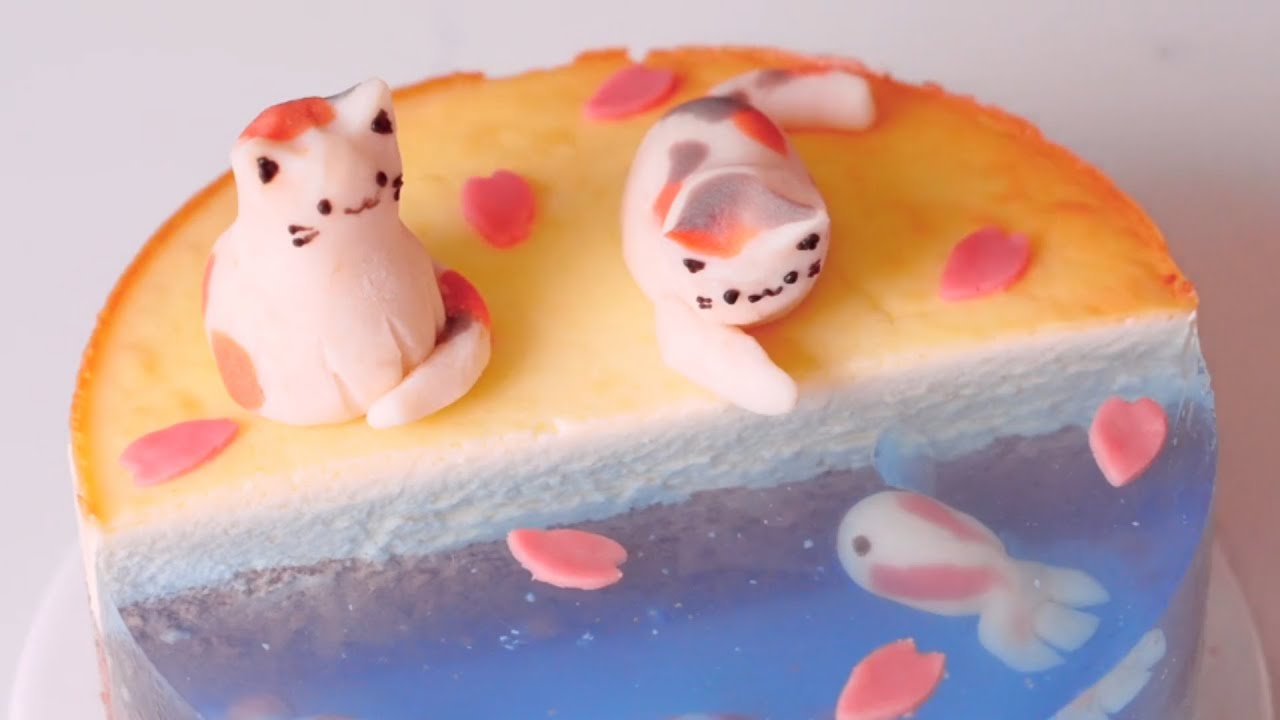 Cat cheesecake🐱 DIY Tutorial for Four Adorable Animal-Shaped Desserts# ...