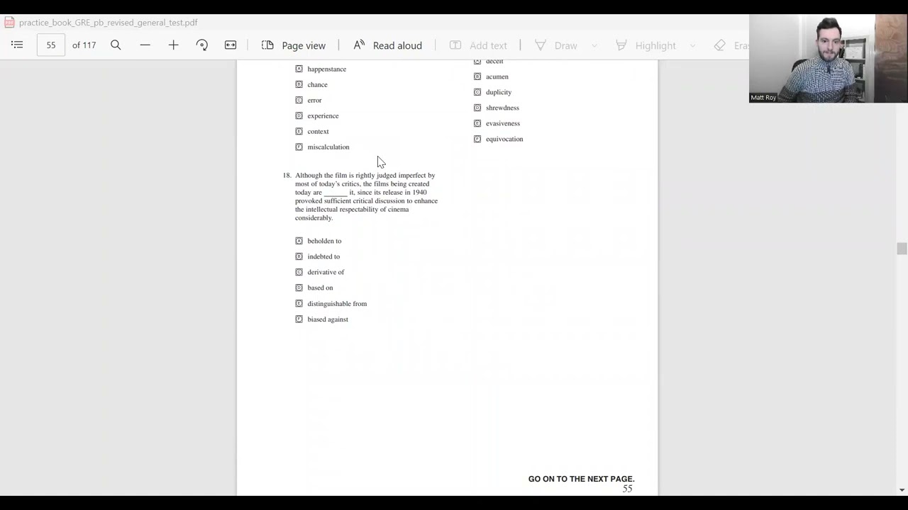 GRE Practice Book - Sentence Equivalence 1 - YouTube