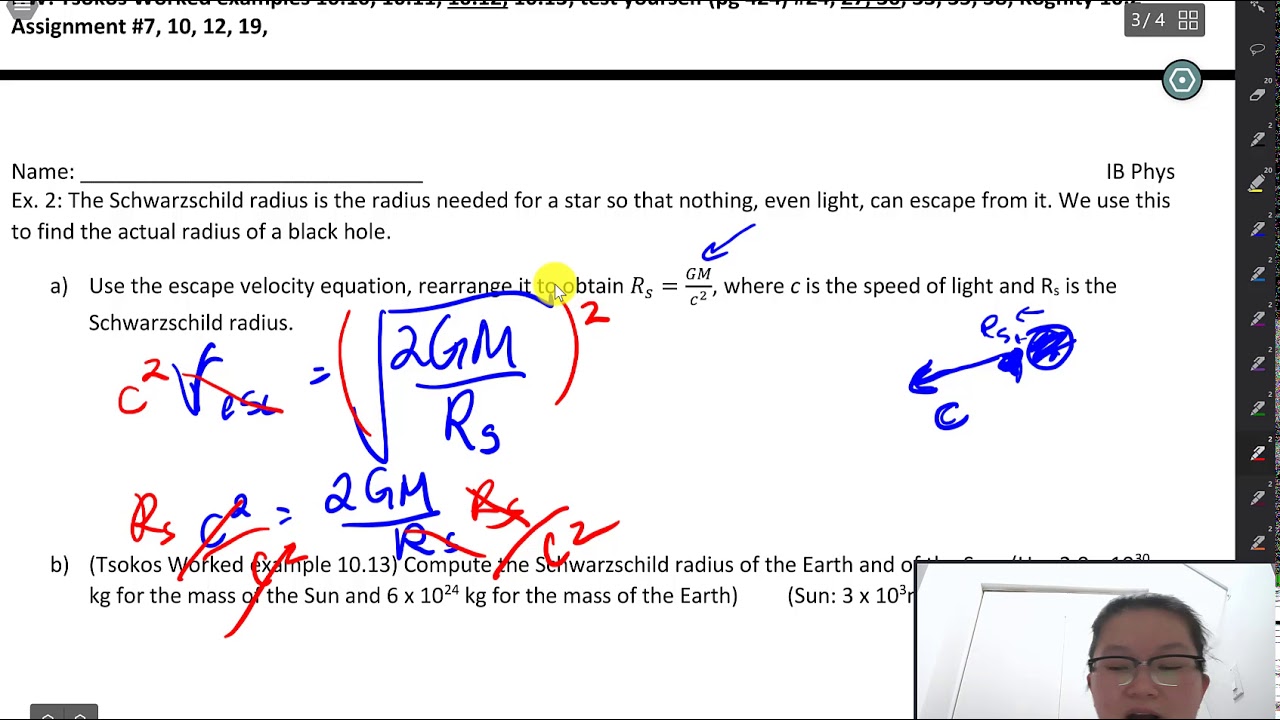 10.2 Fields at Work Schwarzschild radius example 1 and 2 - YouTube