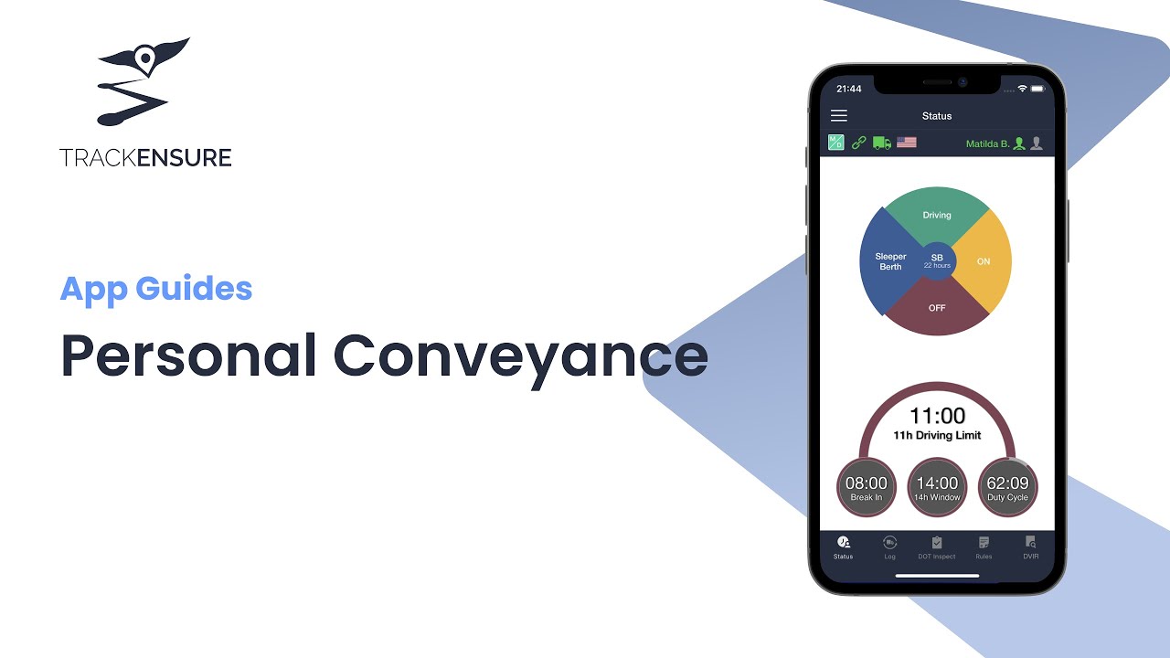 Personal Conveyance in TrackEnsure Application - YouTube