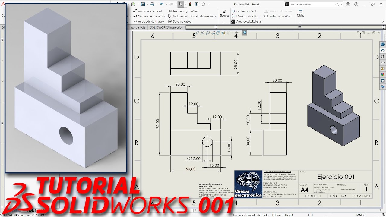 Tutorial Curso Básico Solidworks Principiantes Exercise 001 ...