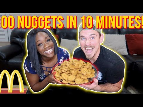 100 Chicken Nuggets! In 10 Minutes! Challenge - YouTube