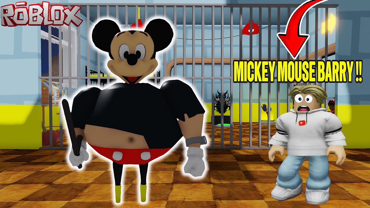 DEV FARE MICKEY MOUSE HAPİSHANESİNDEN KAÇ | ROBLOX MICKEY MOUSE BARRY'S ...
