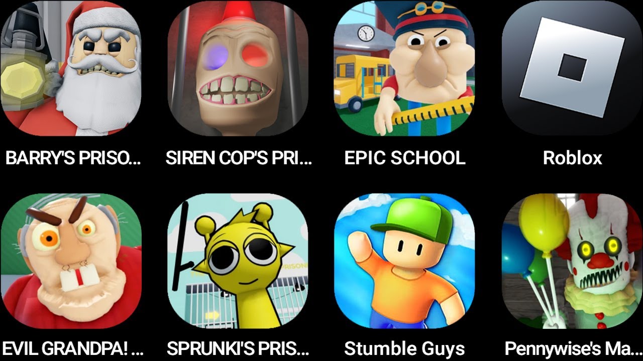 BARRY'S PRISON,SIREN COP'S PRISON!,EPIC SCHOOL,Roblox,EVIL GRANDPA ...