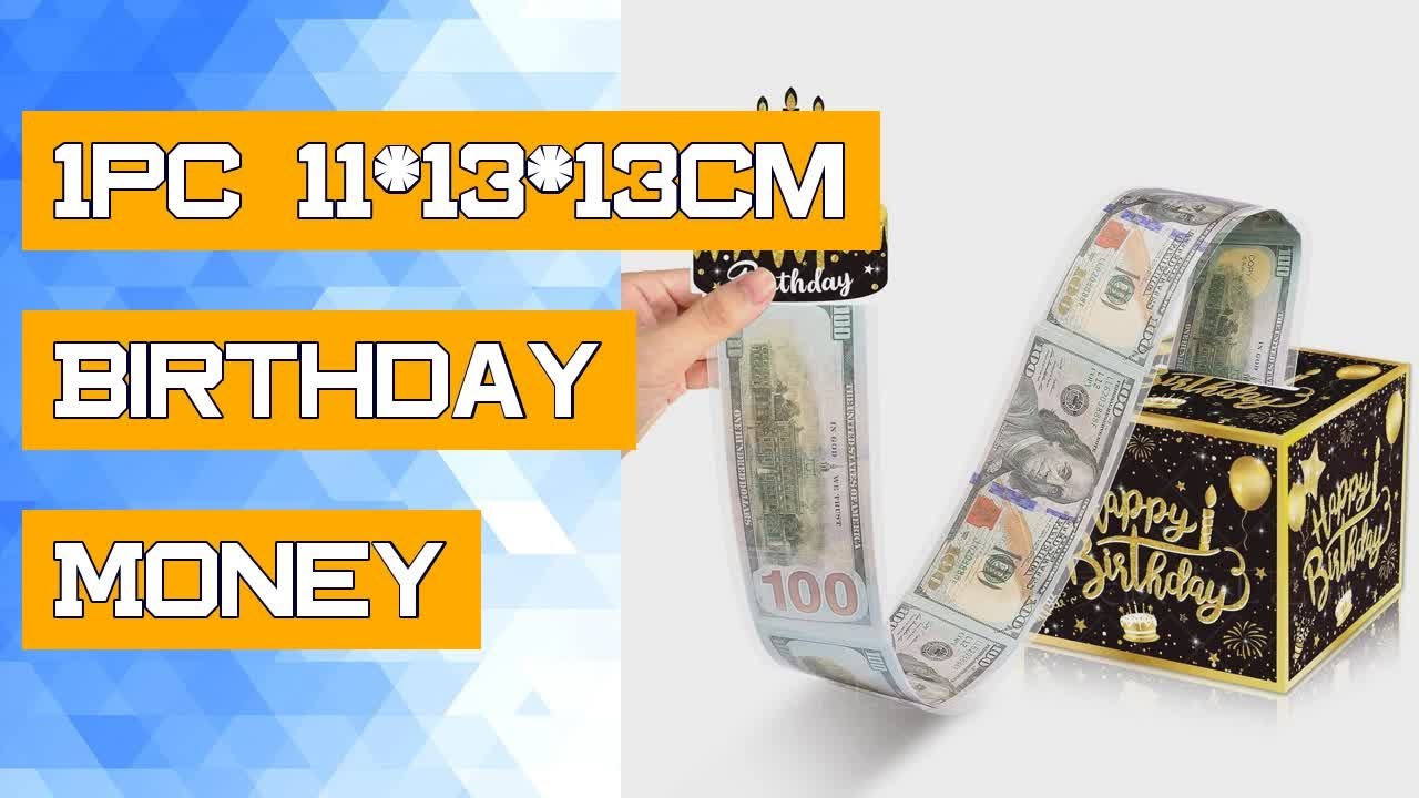 1pc 11*13*13cm Birthday Money Box Cash Surprise Money Boxes Kids Adults ...