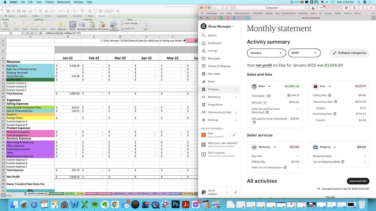 How to Reconcile your Etsy Reports - YouTube