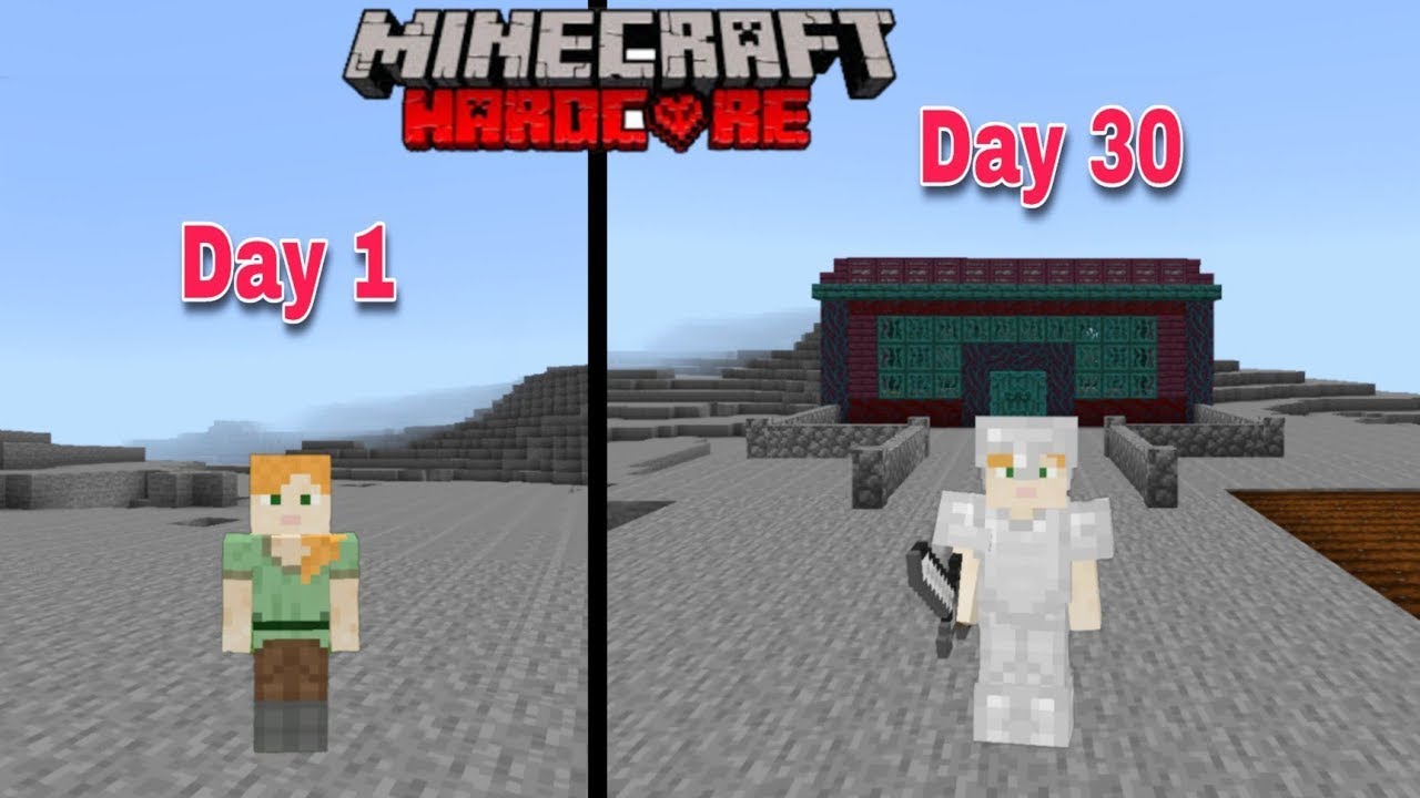 i Survived 30 days in stones only world in hardcore minecraft - YouTube