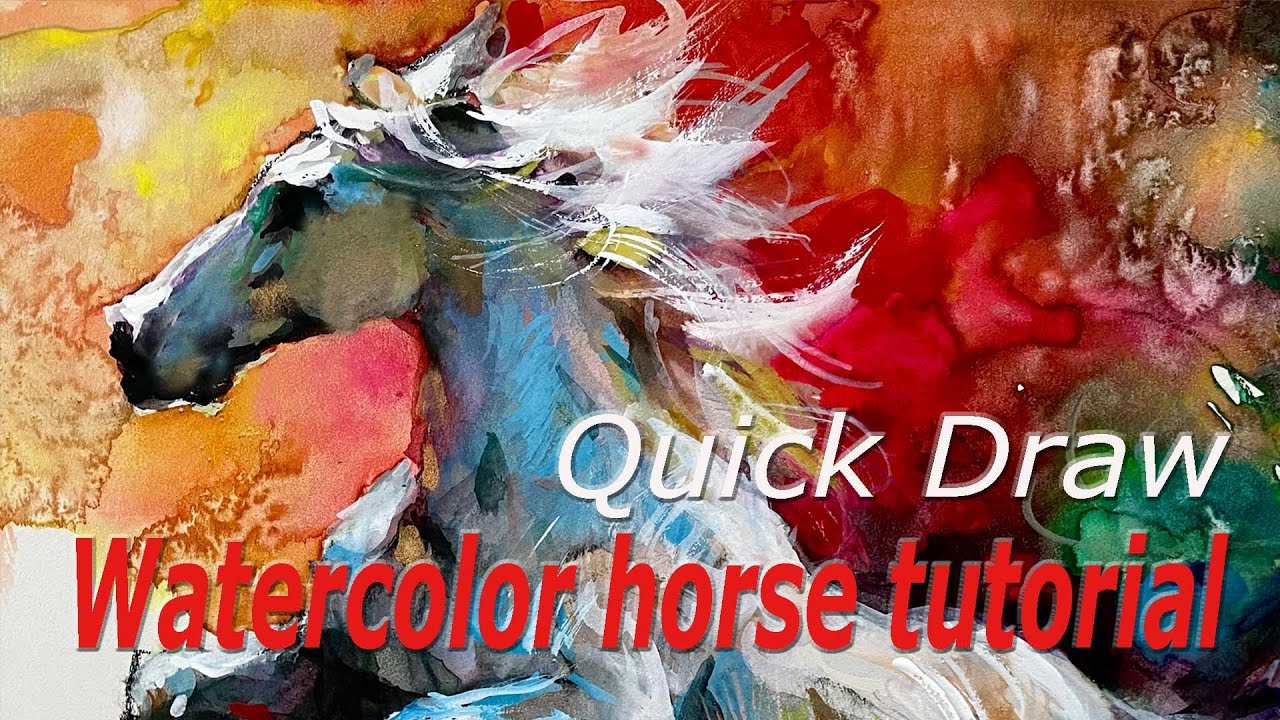 Quick draw-watercolor horse tutorial - YouTube