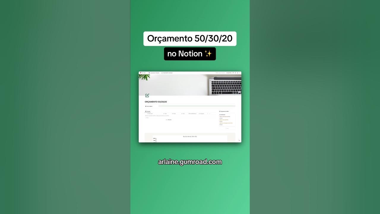 Novo Template Orçamento 50 30 20 No Notion Notion Notionapp Notiontemplate Financas Youtube