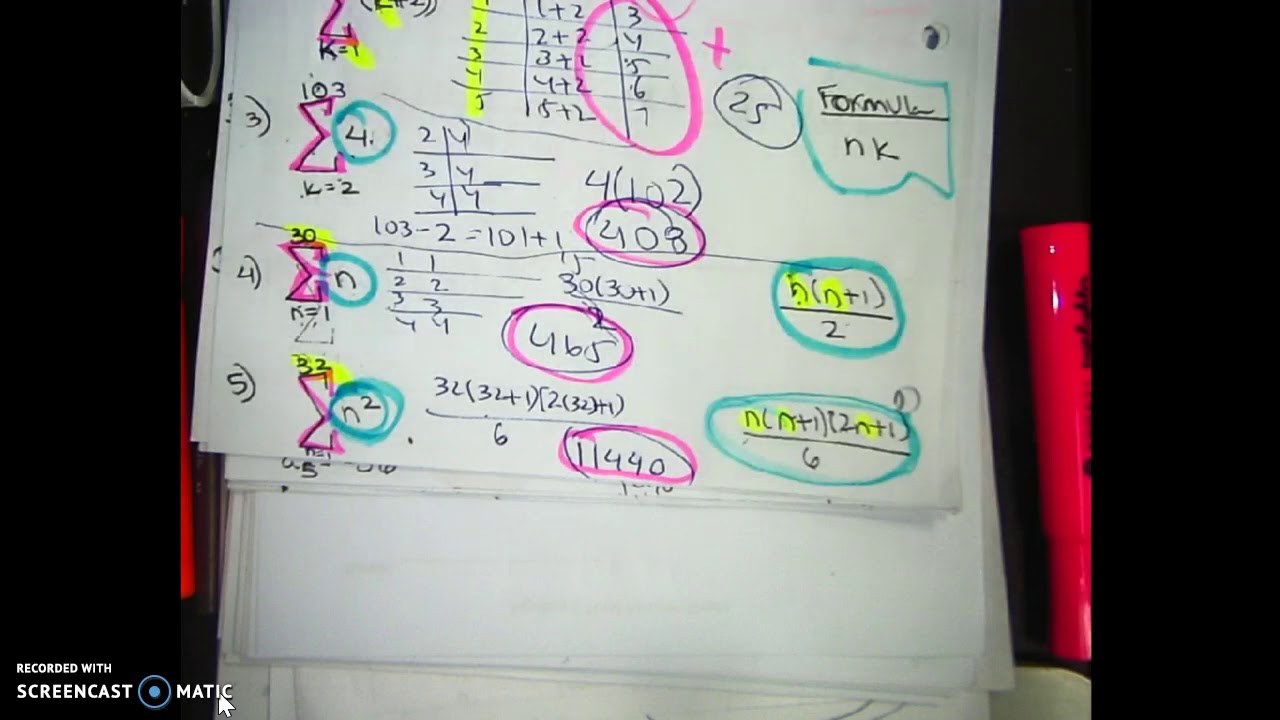 Monday Practice Problems (Summation Notation) - YouTube
