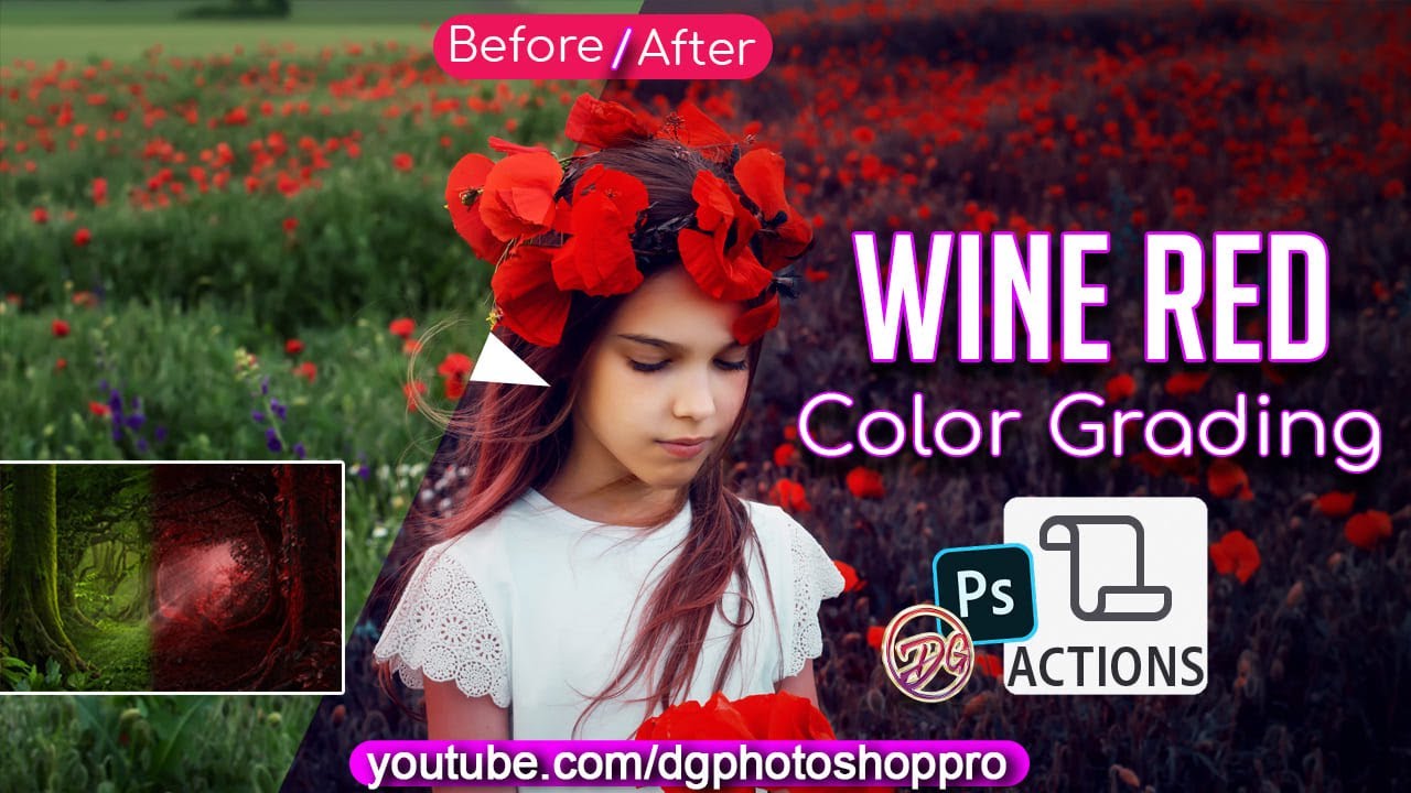 Wine Red Color Grading Made Easy with Photoshop Actions Free Download ...
