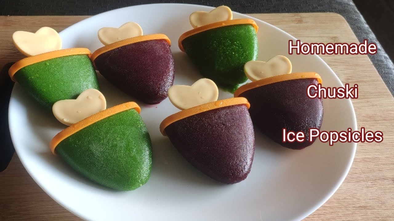 Homemade chuski Ice Popsicles recipe | Beetroot & Raw mango chuski ice ...