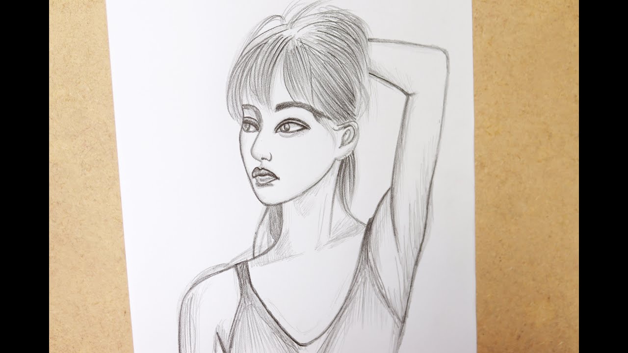 Pencil sketch a girl | How to draw a girl step by step | Himan Artists ...