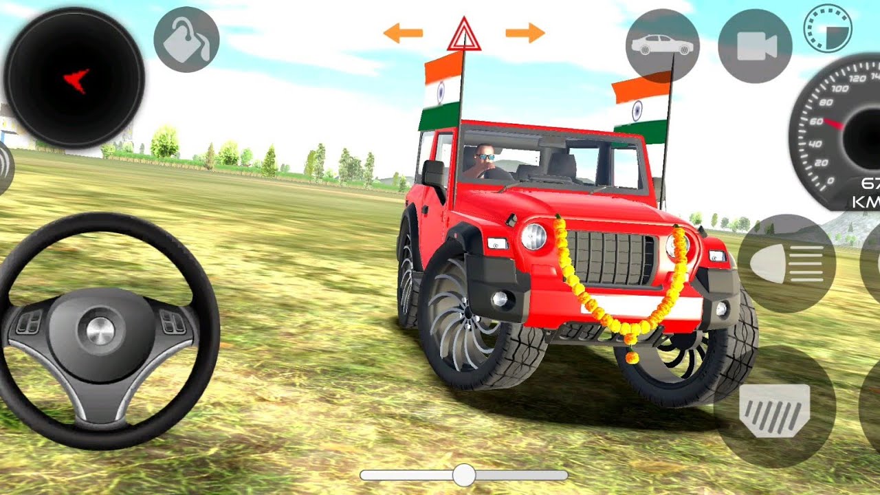 Indian tractor driving 3D 💯 game mein Thar 4/4 ko lagaya jump aur do ...