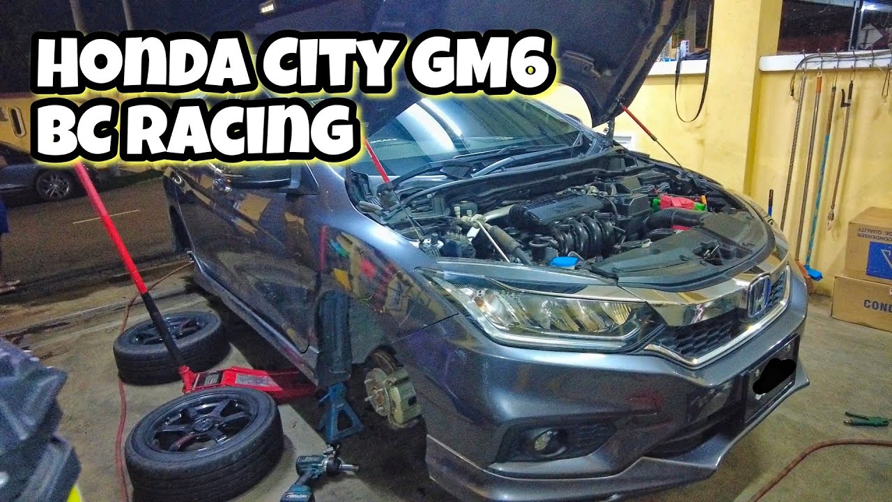 Honda City GM6 setup adjustable BC Racing - YouTube