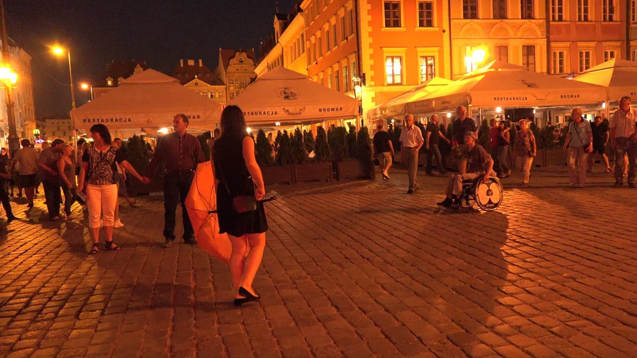 Nightlife in Wroclaw (Poland 2014), 4k - YouTube