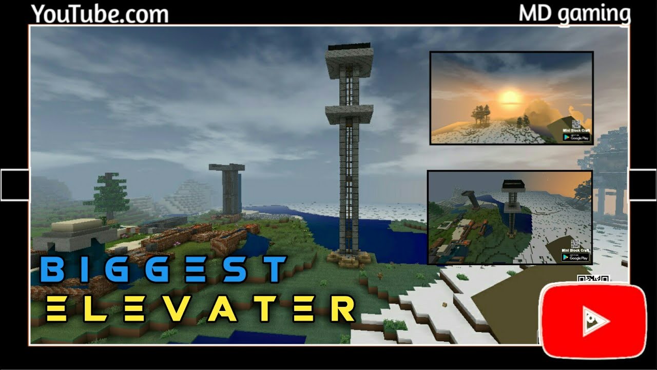 how to make biggest elevator in mini block craft 3d || biggest elevator ...