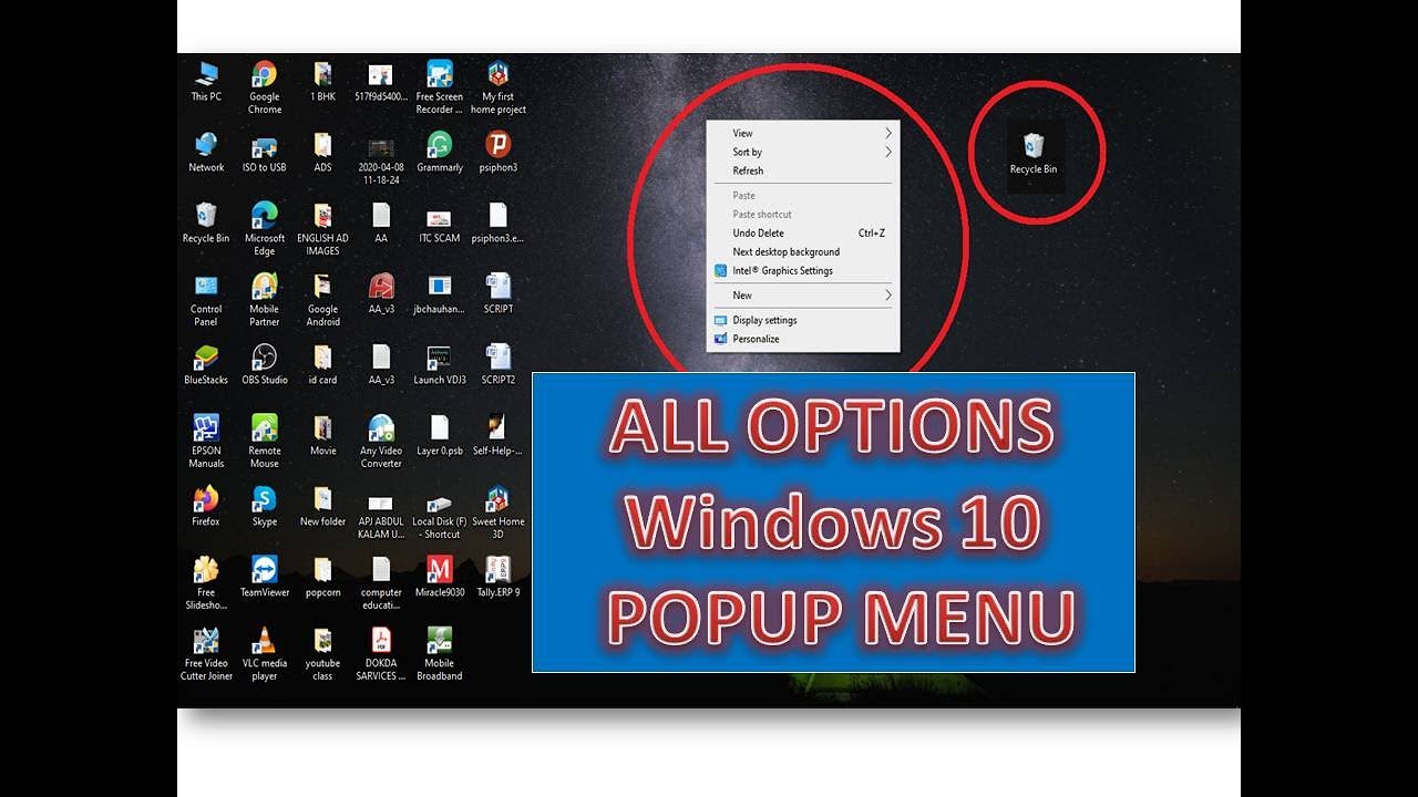 Basic 1 || Windows 10 | Customize Right-Click Menu With Settings | Pop ...