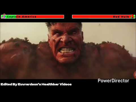 Captain America vs. Red Hulk with healthbars (2/2)