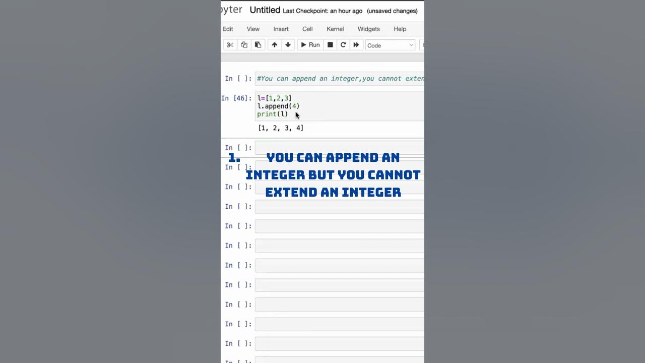 Append Vs Extend In Python Programming Machinelearning Python Pythonprogramming Youtube
