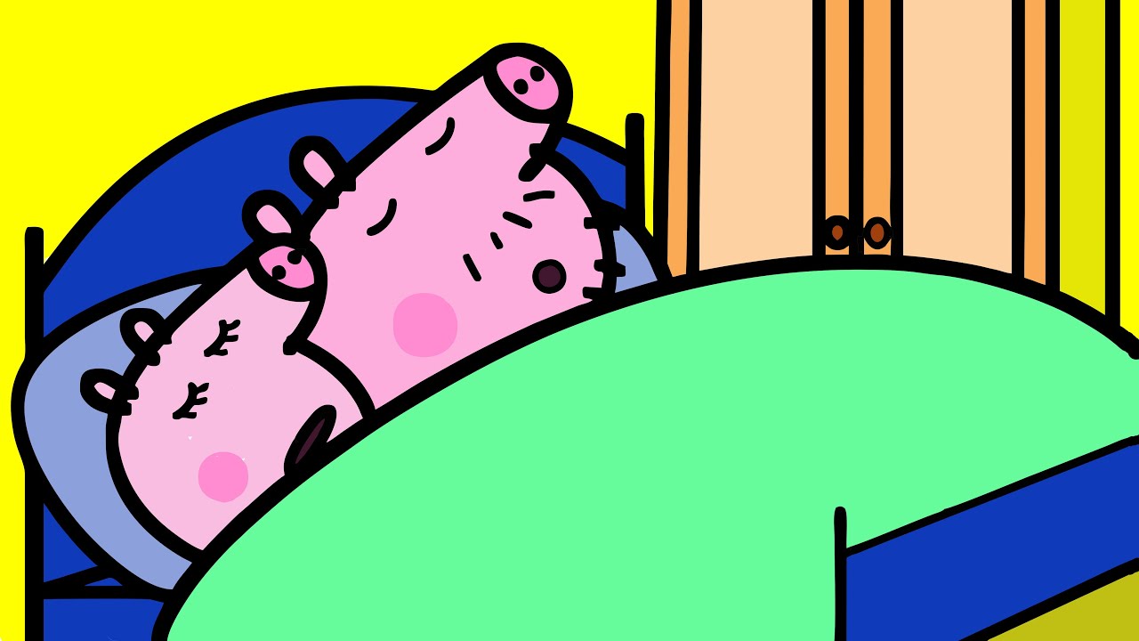 Sleeping with dad - Coloring Page | Peppa Pig Tales | Fanmade Coloring ...