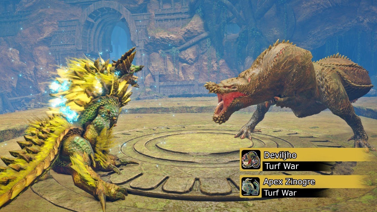 Monster Hunter Apex Turf War! Deviljho vs Apex Zinogre - YouTube