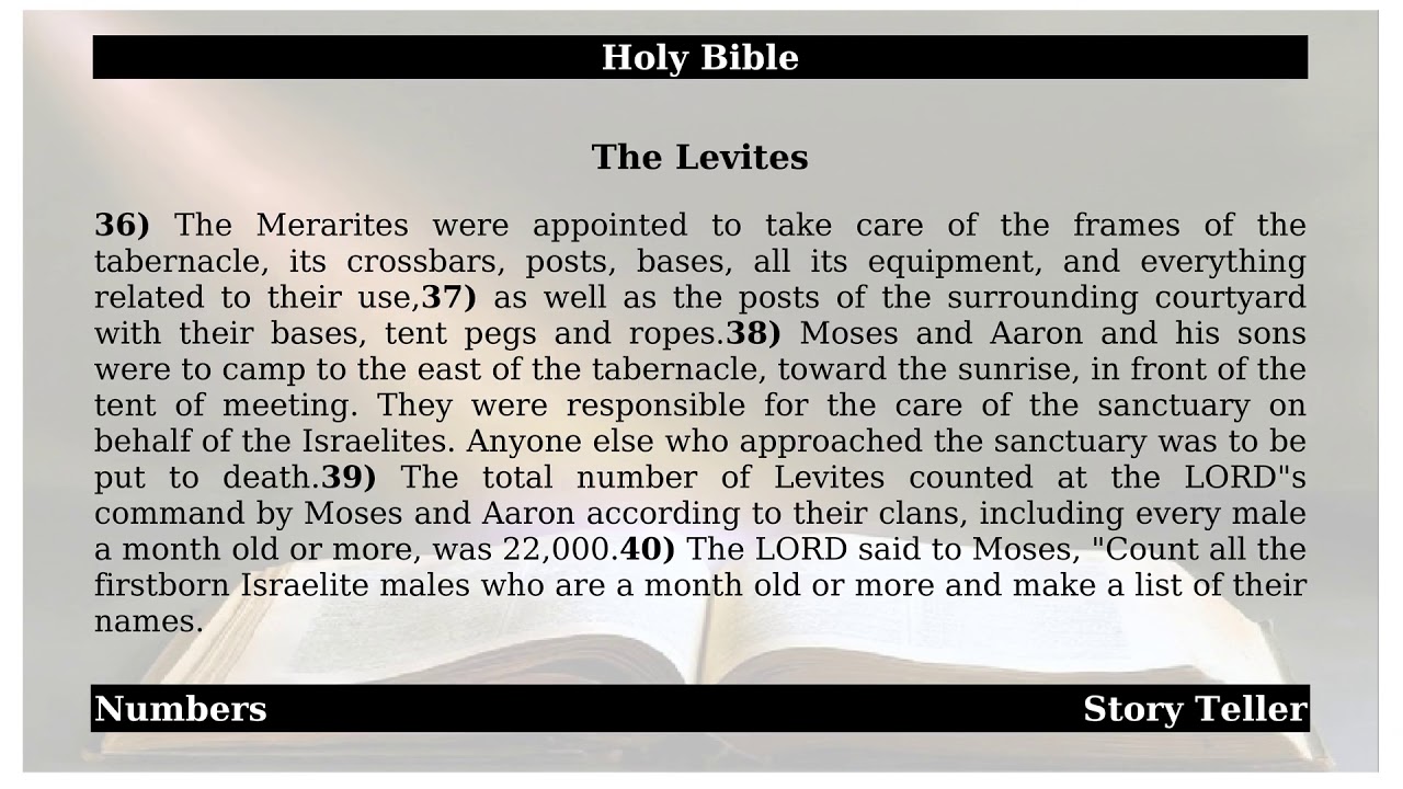 Numbers - Chapter 3 - The Levites | The Holy Bible - YouTube
