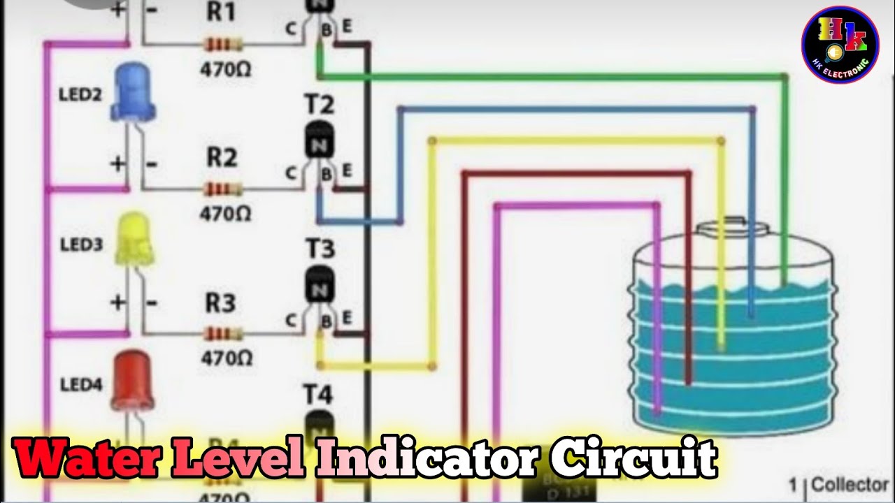 Water Level Indicator Circuit ,, Circuit Diagram ,, 4 LED Water Level ...