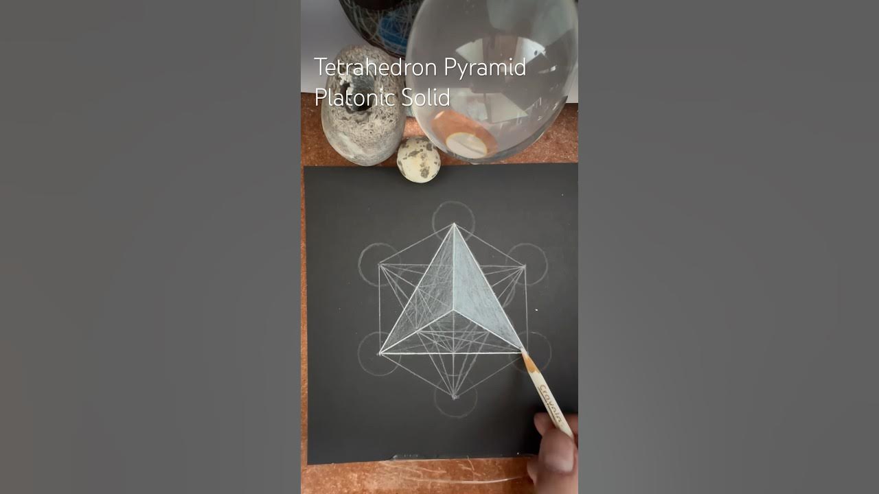 How to draw the Tetrahedron Pyramid Platonic Solids. Fast - YouTube