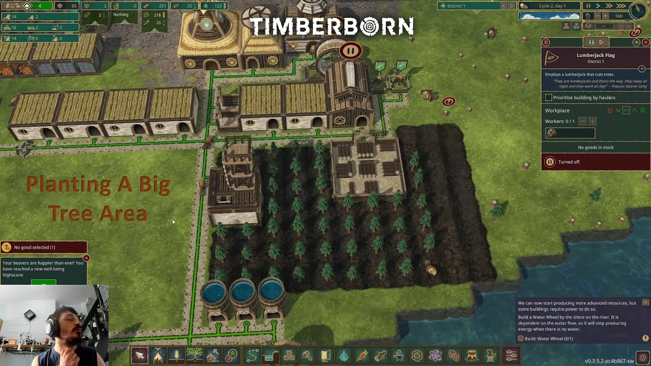 Timberborn Planting A Big Tree Area - YouTube