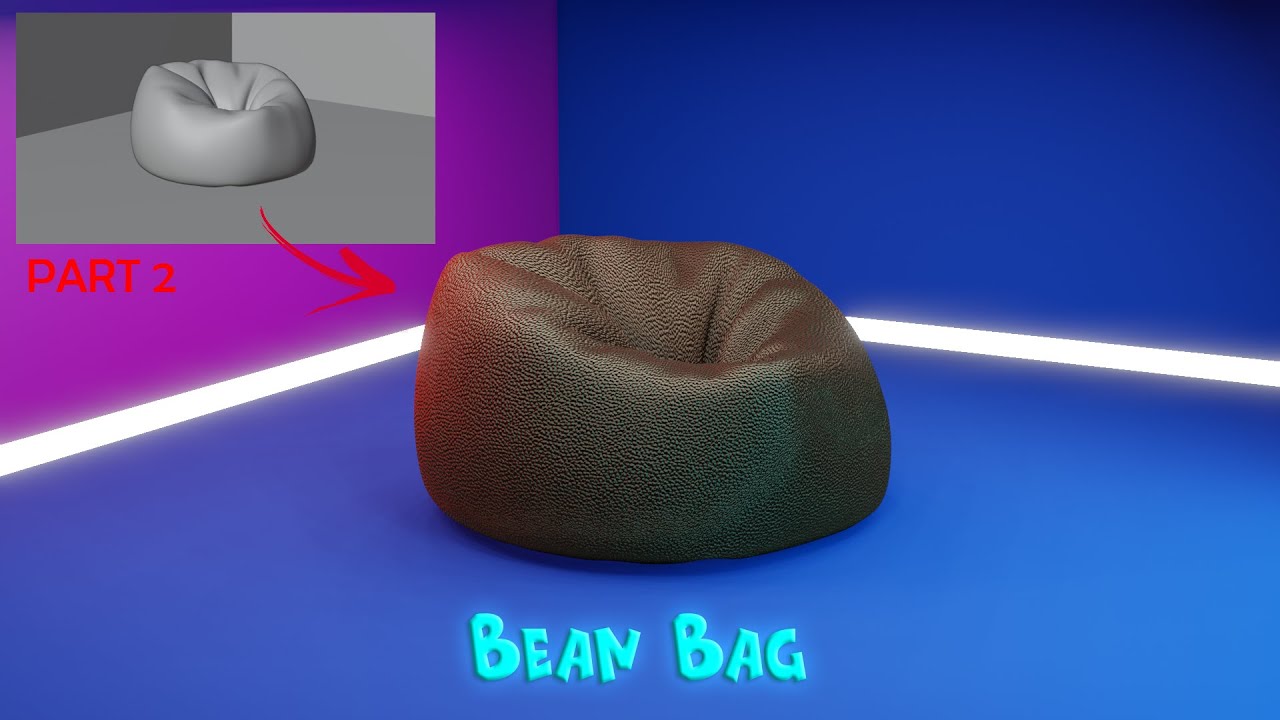 Bean bag tutorial in blender | leather texture blender | Part 2 - YouTube