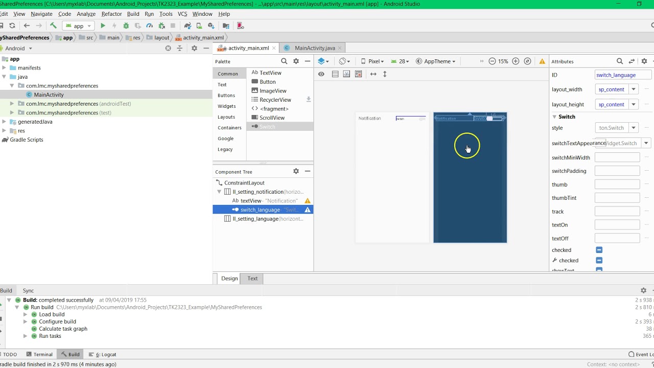 L10 01 SharedPreferences Create Project UI old - YouTube