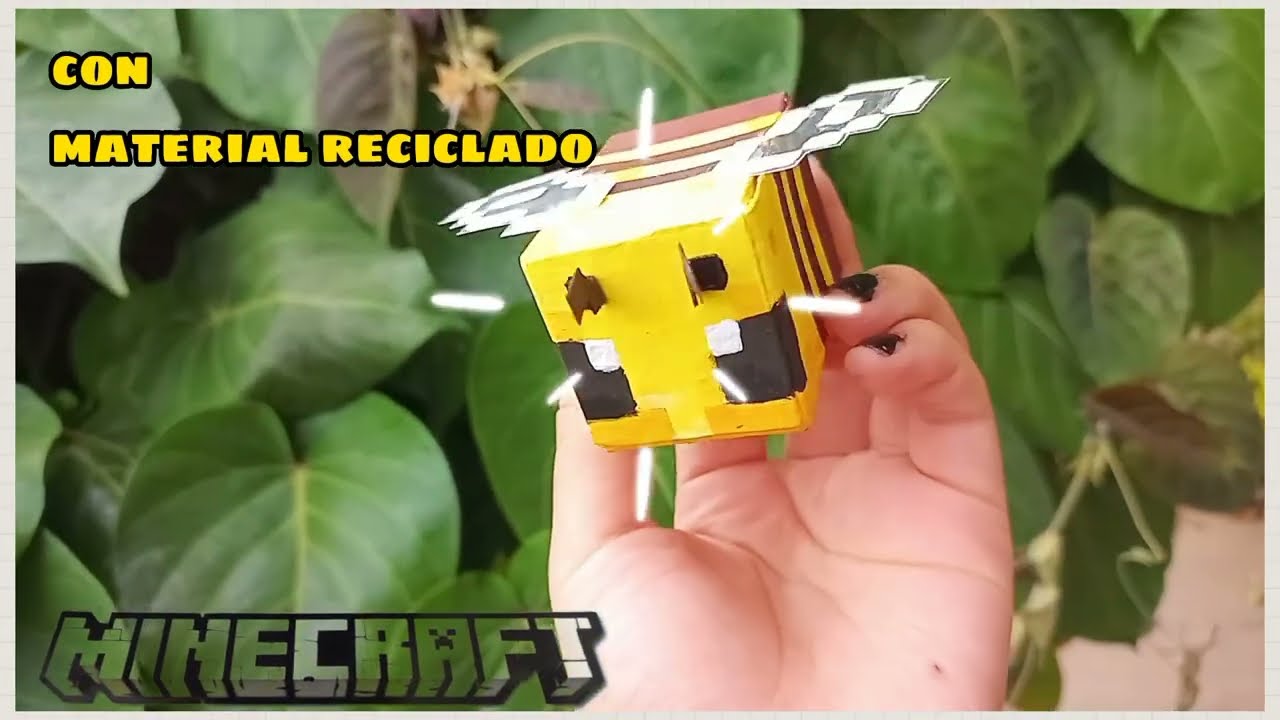 Abejita Minecraft con material reciclado - YouTube
