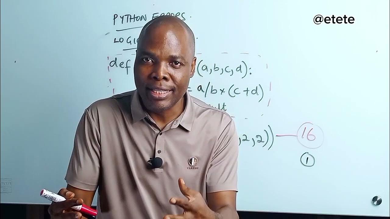 Understanding and Debugging Logical Errors in Python #s4ep2 #education ...