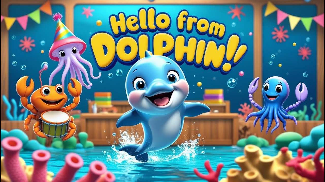 🐬 Dolphin’s First Day at Sea School | Learn to Say Hello!🎒 Ocean School ...
