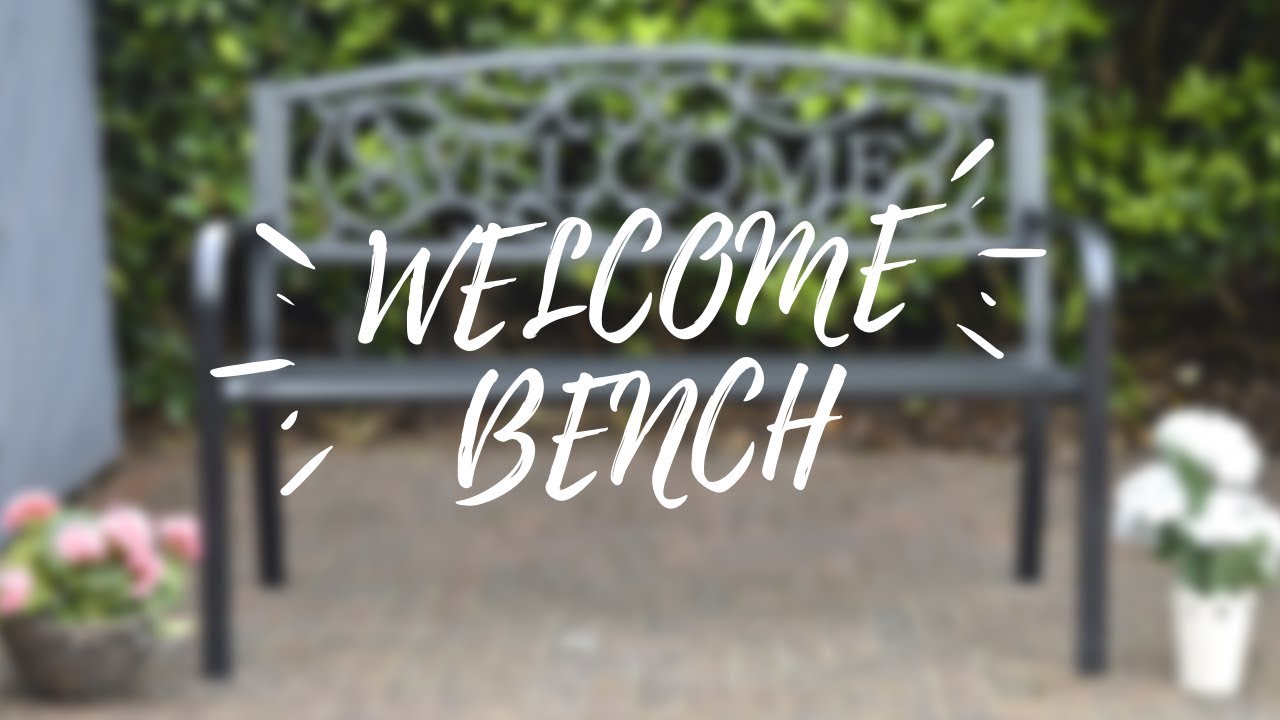 Azuma Outdoor Metal Welcome Garden Bench - YouTube